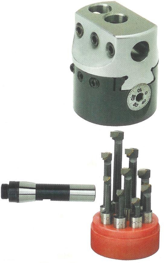 9 Pc.1/2" Carbide Tipped Boring Bar Set Plus 2" Boring Head With R-8 ...